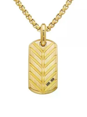 David Yurman 18kt Yellow Chevron Tag - Gold
