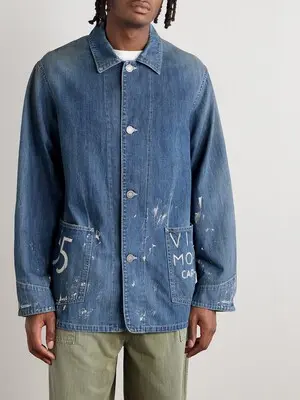 Visvim Paint-splattered Denim Chore Coat