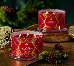 HOMEWORX BY SLATKIN + CO. S/2 18oz Nordic Holly Berry - One-color