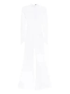 XENIA MAGERA Long Sleeve Jersey Jumpsuit - White