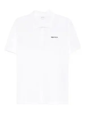Alexander McQueen Logo-embroidered Polo Shirt - White