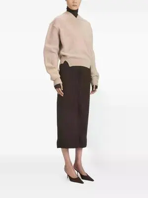 Victoria Beckham V-neck Yoke Detail Sweater - Neutrals