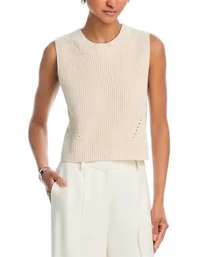 French Connection Mozart Crewneck Vest - Light Oatmeal