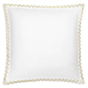 MATOUK Stella Scalloped Embroidered Euro Sham - Champagne