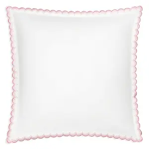 MATOUK Stella Scalloped Embroidered Euro Sham - Pink
