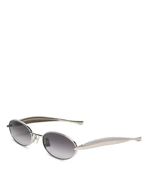 Bottega Veneta Oval Sunglasses, 57mm - Silver