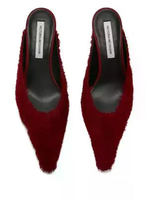 Victoria Beckham 45mm Sloan Pointed-toe Fringed Mules