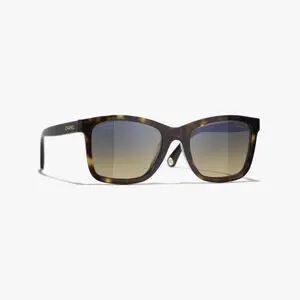Chanel Rectangle Sunglasses Dark Havana