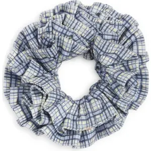 DAMSON MADDER Striped Scrunchie - Cloudy Check