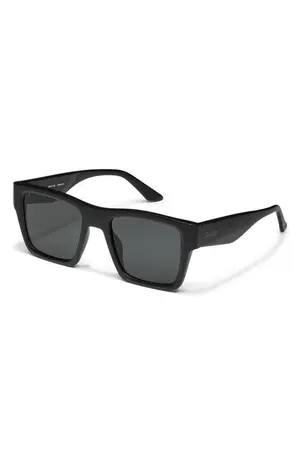 Quay Fast Lane Square Sunglasses - Matte Black/smoke Polarized