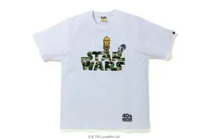 A BATHING APE X Star Wars R2d2 & C3po Tee Shirt - White