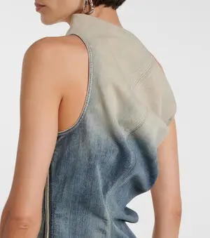 Rick Owens Athena One-shoulder Denim Midi Dress
