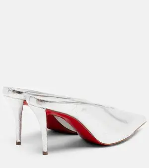 CHRISTIAN LOUBOUTIN Miss Z 80 Metallic Leather Mules