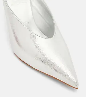 CHRISTIAN LOUBOUTIN Miss Z 80 Metallic Leather Mules