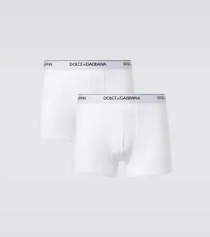 Dolce & Gabbana Dolce&Gabbana Set Of 2 Logo Cotton-blend Boxer Briefs White