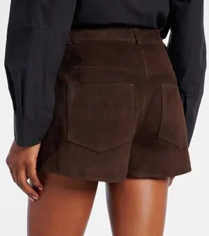Nour Hammour Leontine Suede Shorts