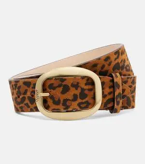 Isabel Marant Dara Leopard-print Suede Belt - Orange