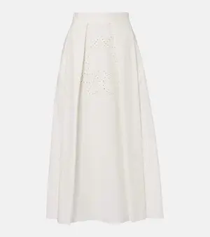 Elie Saab Cotton Midi Skirt