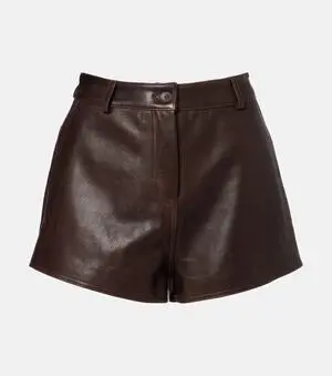 Nour Hammour Leontine Leather Shorts