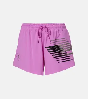 Adidas By Stella McCartney High-rise Drawstring Shorts