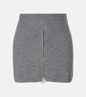 Sportmax Refolo Wool And Cashmere Miniskirt - Grey