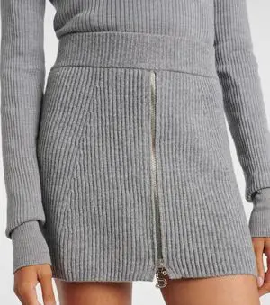 Sportmax Refolo Wool And Cashmere Miniskirt - Grey