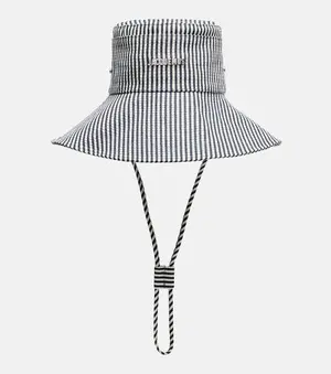 Jacquemus De-nîmes Striped Denim Bucket Hat - Blue