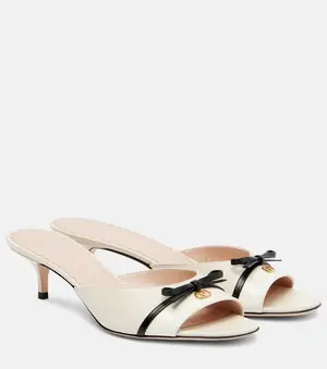 Valentino Garavani Bepointy 45 Patent Leather Mules - White