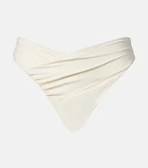 Magda Butrym Ruched Bikini Bottoms - White