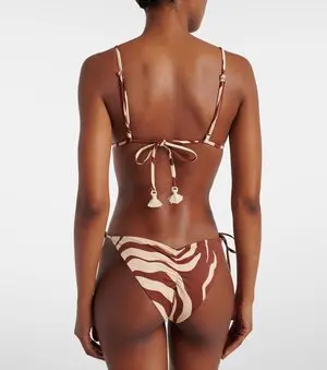 Johanna Ortiz Konibo Printed Bikini Top - Brown