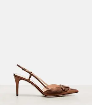 Valentino Garavani Vlogo Signature Leather Slingback Pumps