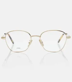 Loewe Slim Square Metal Eyeglasses - Gold
