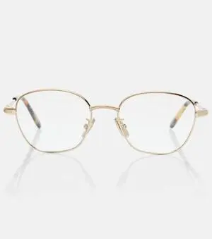 Loewe Slim Square Metal Eyeglasses - Gold