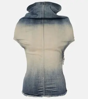 Rick Owens Draped Denim Top - Blue