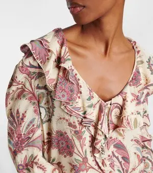 Etro Printed Ruffled Blouse