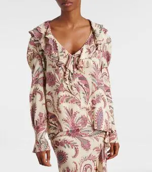 Etro Printed Ruffled Blouse