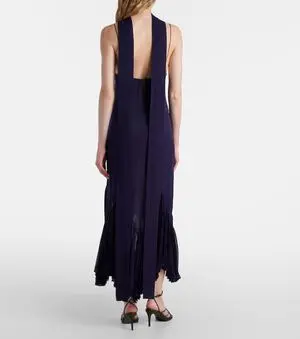 Khaite Candita Scarf-detail Silk Midi Dress