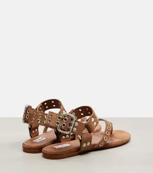 Alaïa Studded Suede Thong Sandals