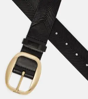 Isabel Marant Étoile Embossed Leather Belt - Black