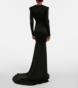 Alex Perry Satin Crêpe Gown - Black
