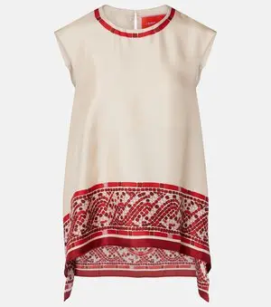 La DoubleJ La DoubleJ San Carlo Printed Silk Twill Top Multicoloured