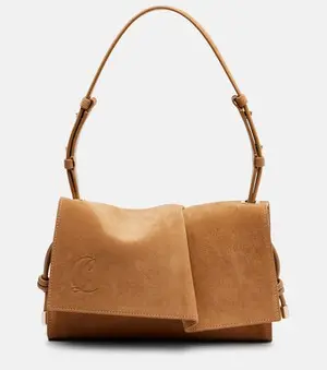 CHRISTIAN LOUBOUTIN Baggy Small Suede Shoulder Bag - Beige