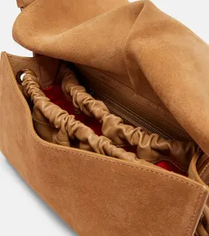 CHRISTIAN LOUBOUTIN Baggy Small Suede Shoulder Bag - Beige