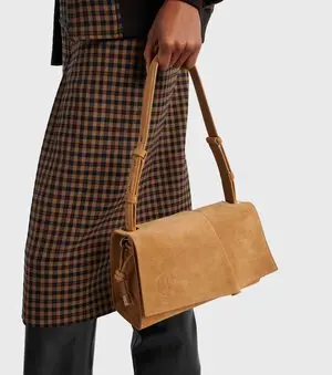 CHRISTIAN LOUBOUTIN Baggy Small Suede Shoulder Bag - Beige