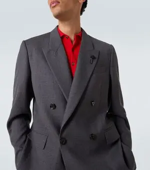 LARDINI Double-breasted Wool Blazer