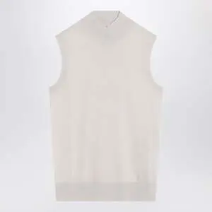 Max Mara Virgin Wool Turtleneck Vest - White