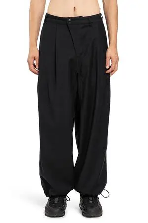 MAHARISHI Asymmetrical Pleated Trousers - Black
