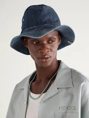 Visvim Logo-appliqued Denim Fedora