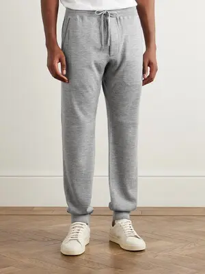 TOM FORD Tapered Cashmere And Silk-blend Sweatpants - Gray