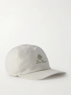 Loro Piana Logo-embroidered Linen Baseball Cap - Gray